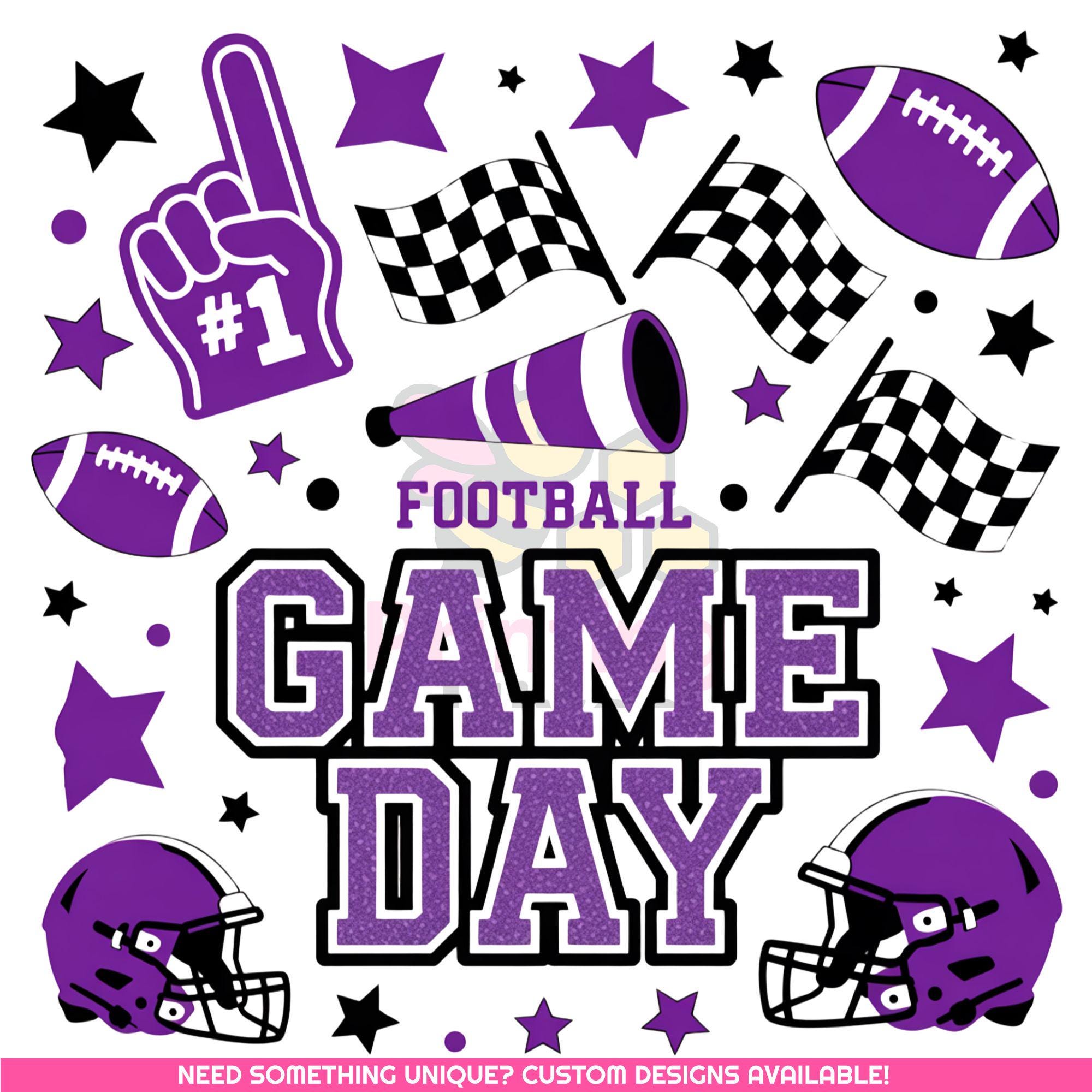 Purple Football Game Day PNG: Touchdown Season Shirt Design (digital ...