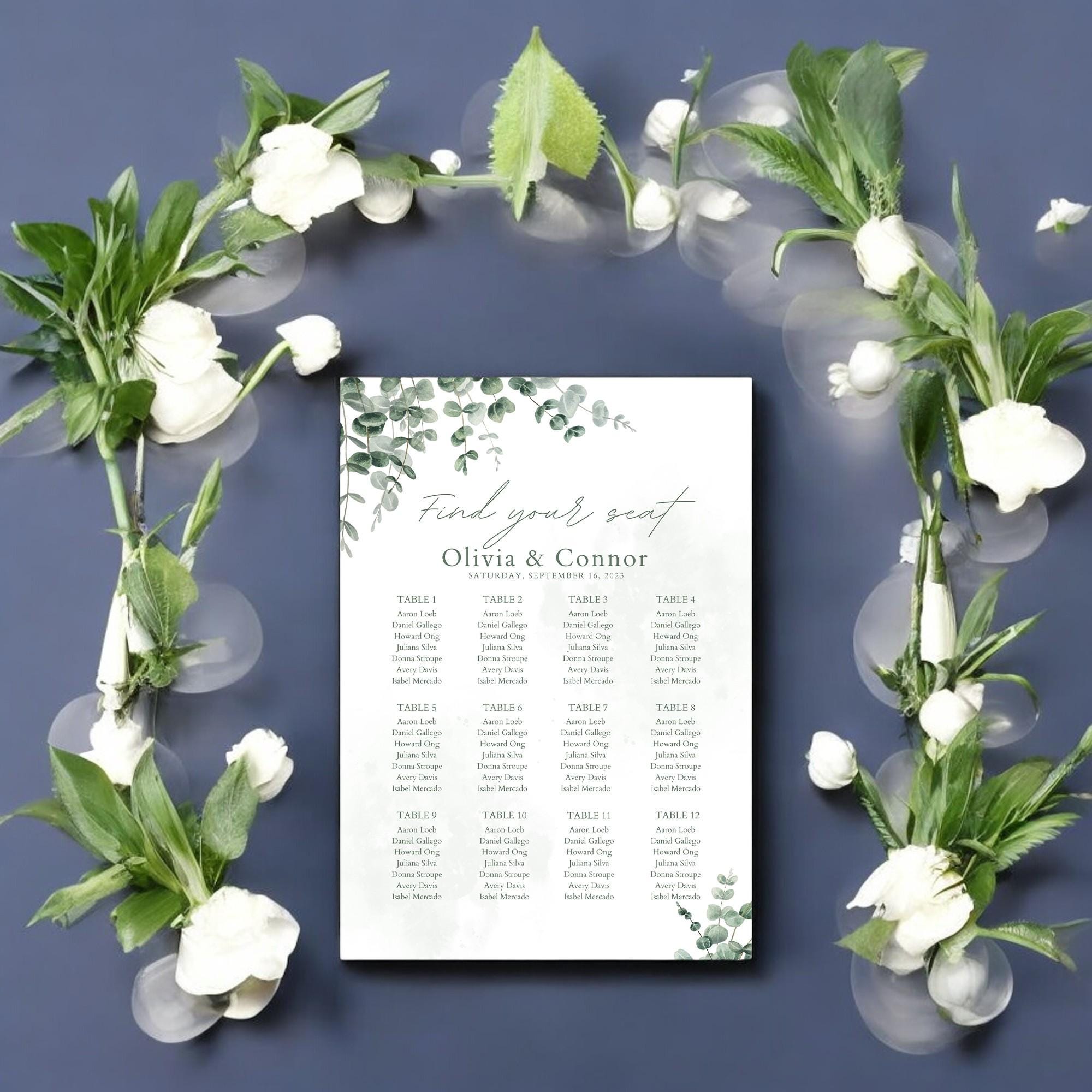 Wedding Table Plan Wedding Sign Canva Template Seating Arrangement ...