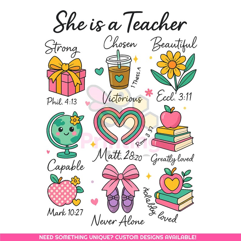 She is Teacher PNG | Bible Verses Png | Faith-based Inspirational ...