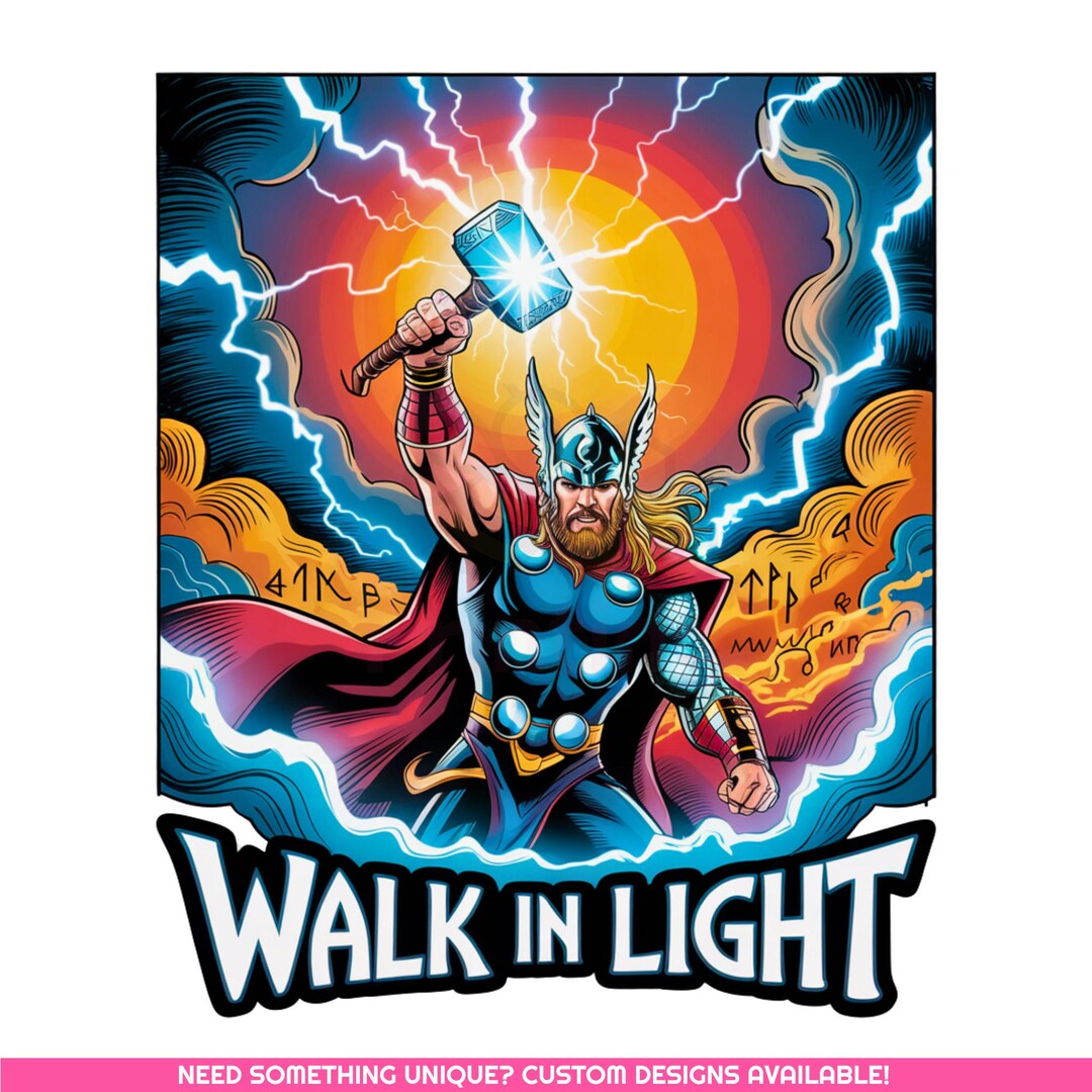 Walk in Light PNG | Thunder Hero Inspired Faith Sublimation Design ...