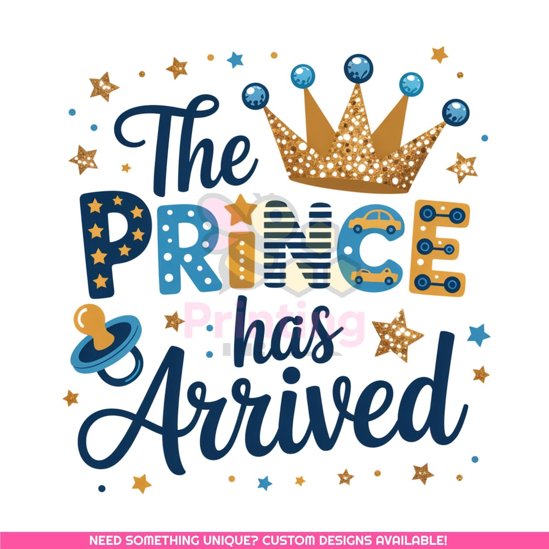 Prince Arrival PNG: Baby Boy Announcement, Crown Pacifier Clipart ...
