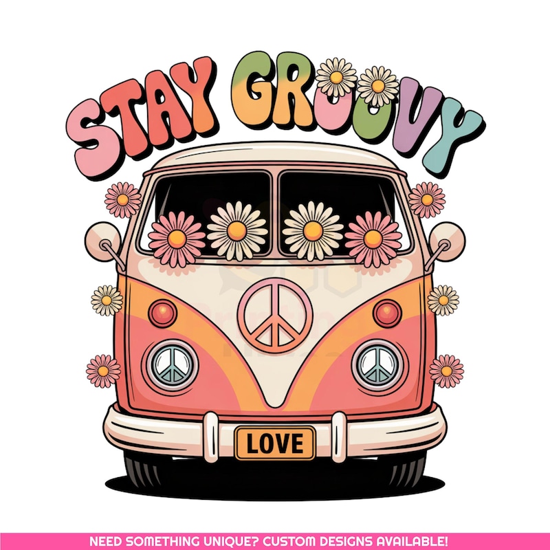 Hippie Van Clipart - Etsy