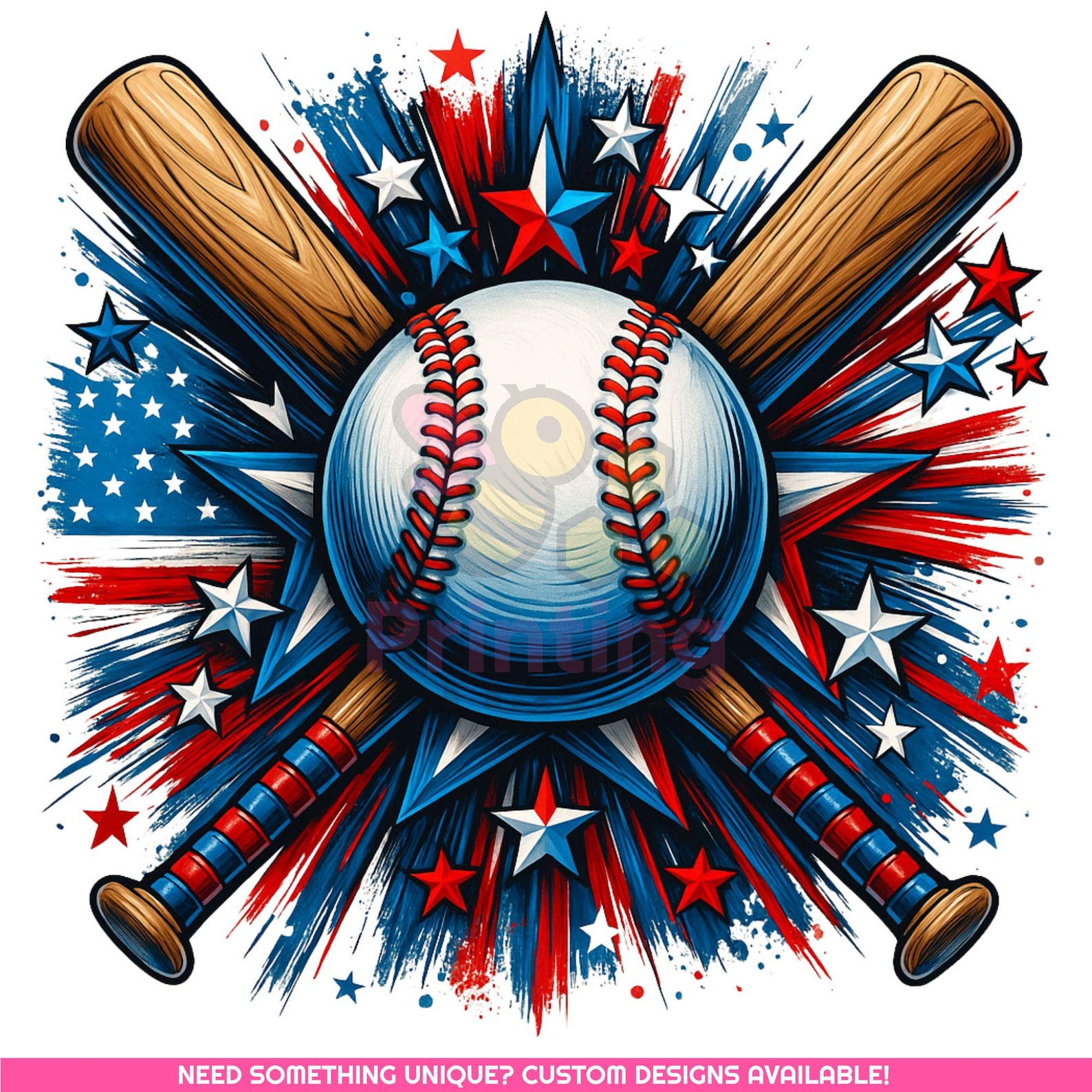 Patriotic Baseball PNG | American Flag Baseball Sublimation Design ...