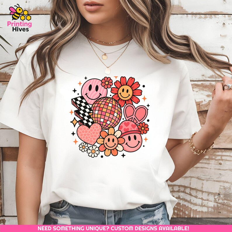 Retro Smiley Face PNG Clipart | Groovy Peace Disco Ball Digital Design ...