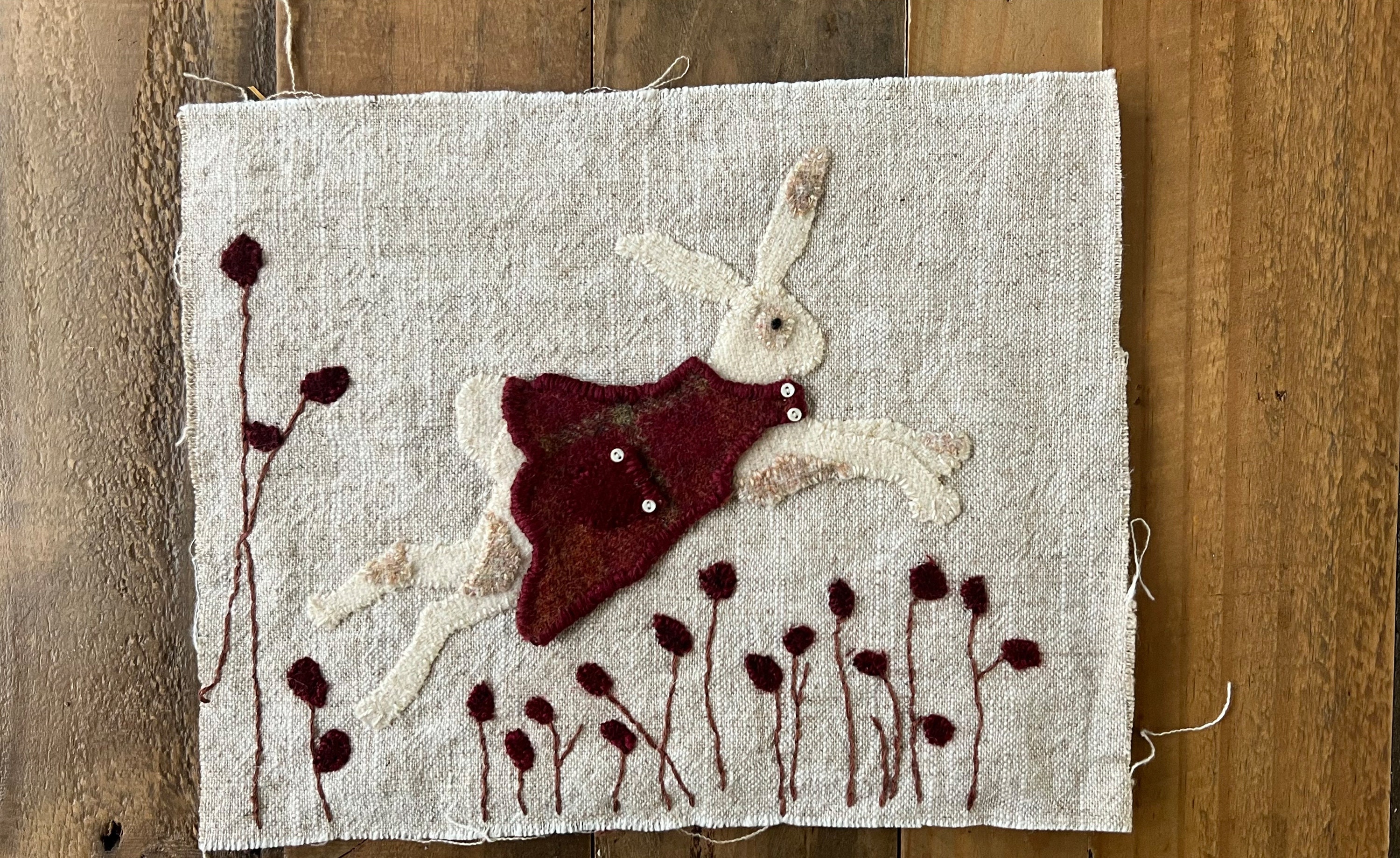 Bunny Rabbit Wool Applique' Pattern Digital Download Debi Hubbs Quilt ...