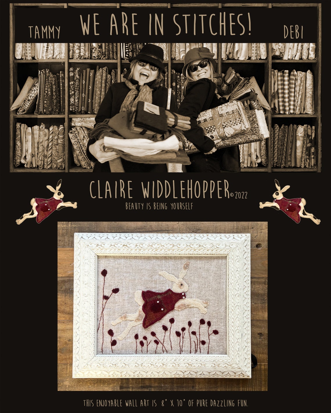 Bunny Rabbit Wool Applique' Pattern Digital Download Debi Hubbs Quilt ...