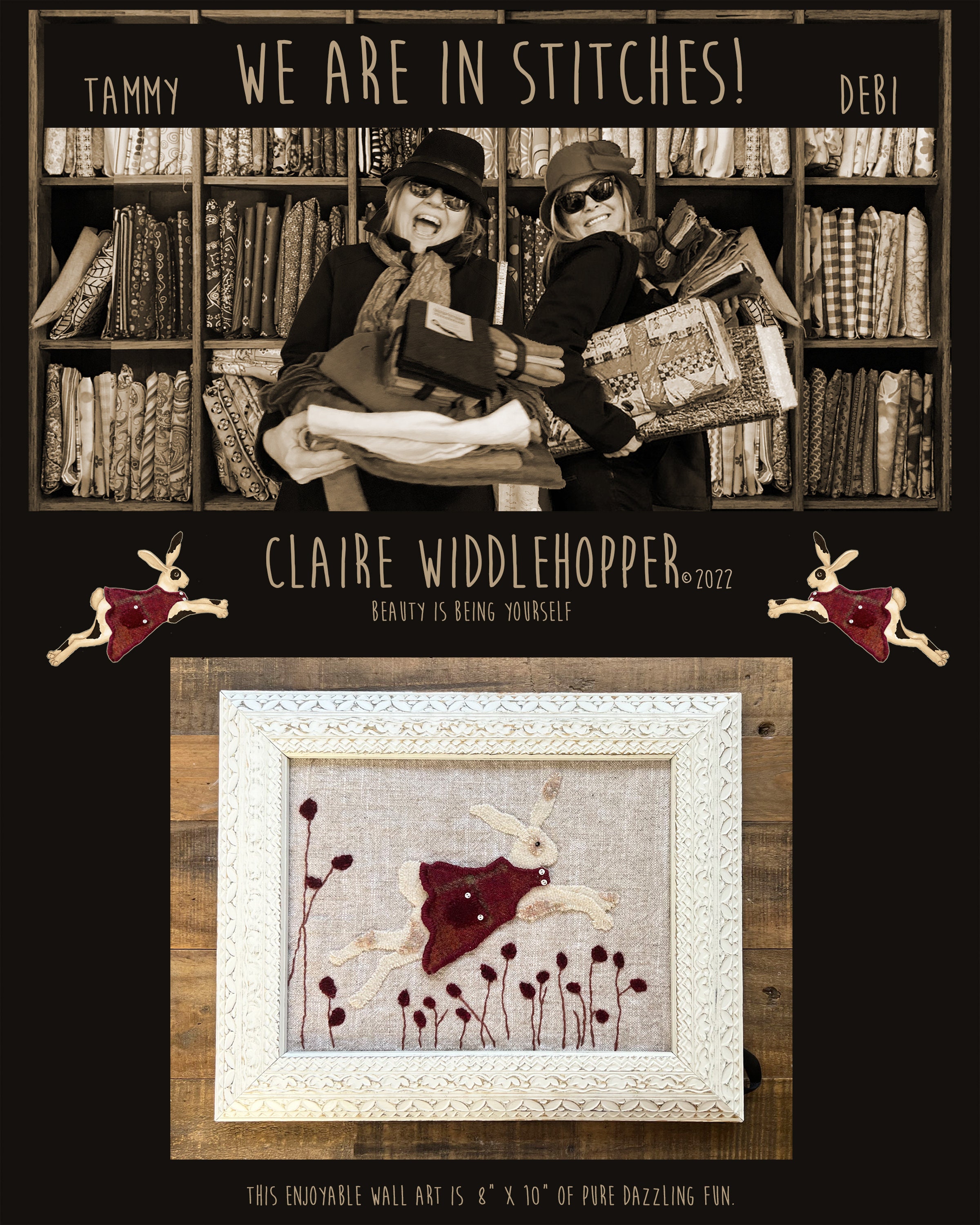 Bunny Rabbit Wool Applique' Pattern Digital Download Debi Hubbs Quilt ...