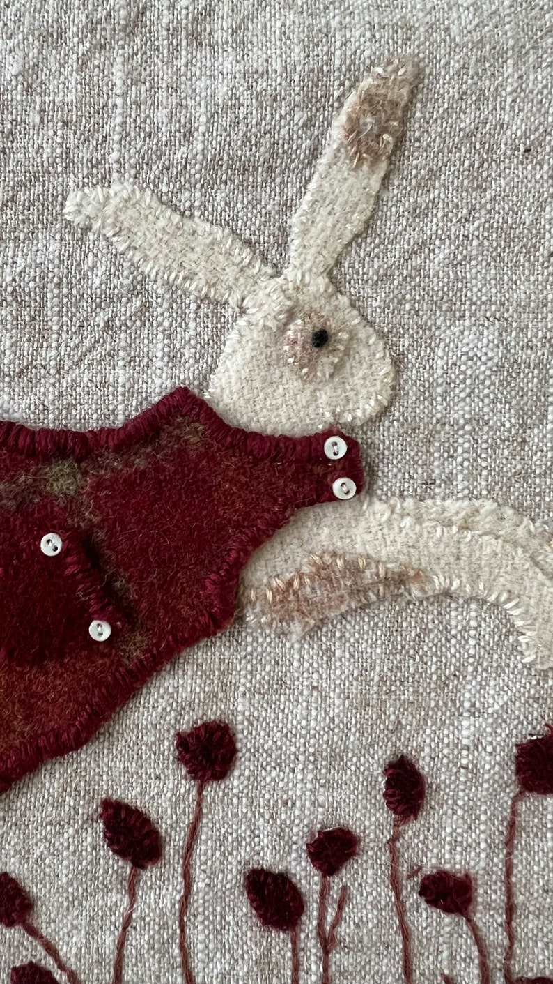 Bunny Rabbit Wool Applique' Pattern Digital Download Debi Hubbs Quilt ...