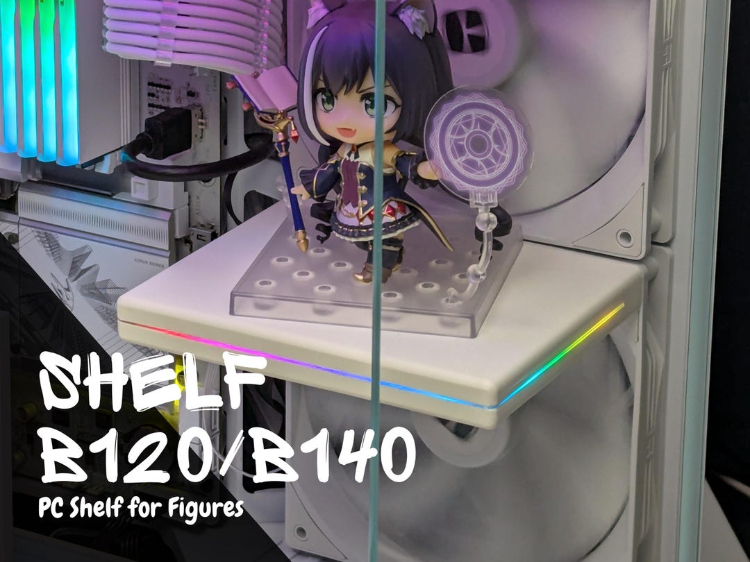 Shelf B120 / B140 - RGB Floating PC Shelf for Figure - 120mm 140mm Fan ...