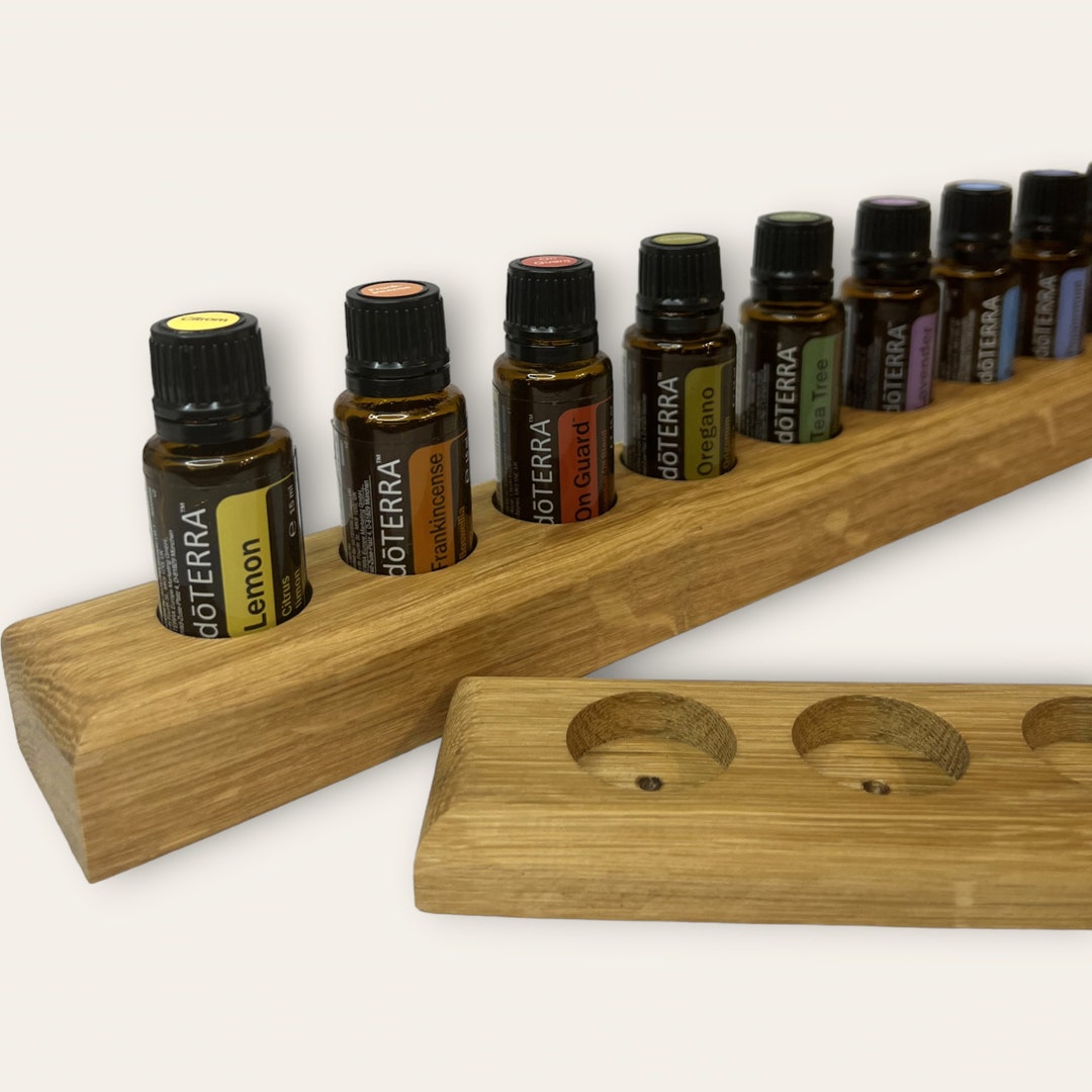Essential Oil Organizer for 15ml Doterra Bottles (10 Holes), Hard Wood ...