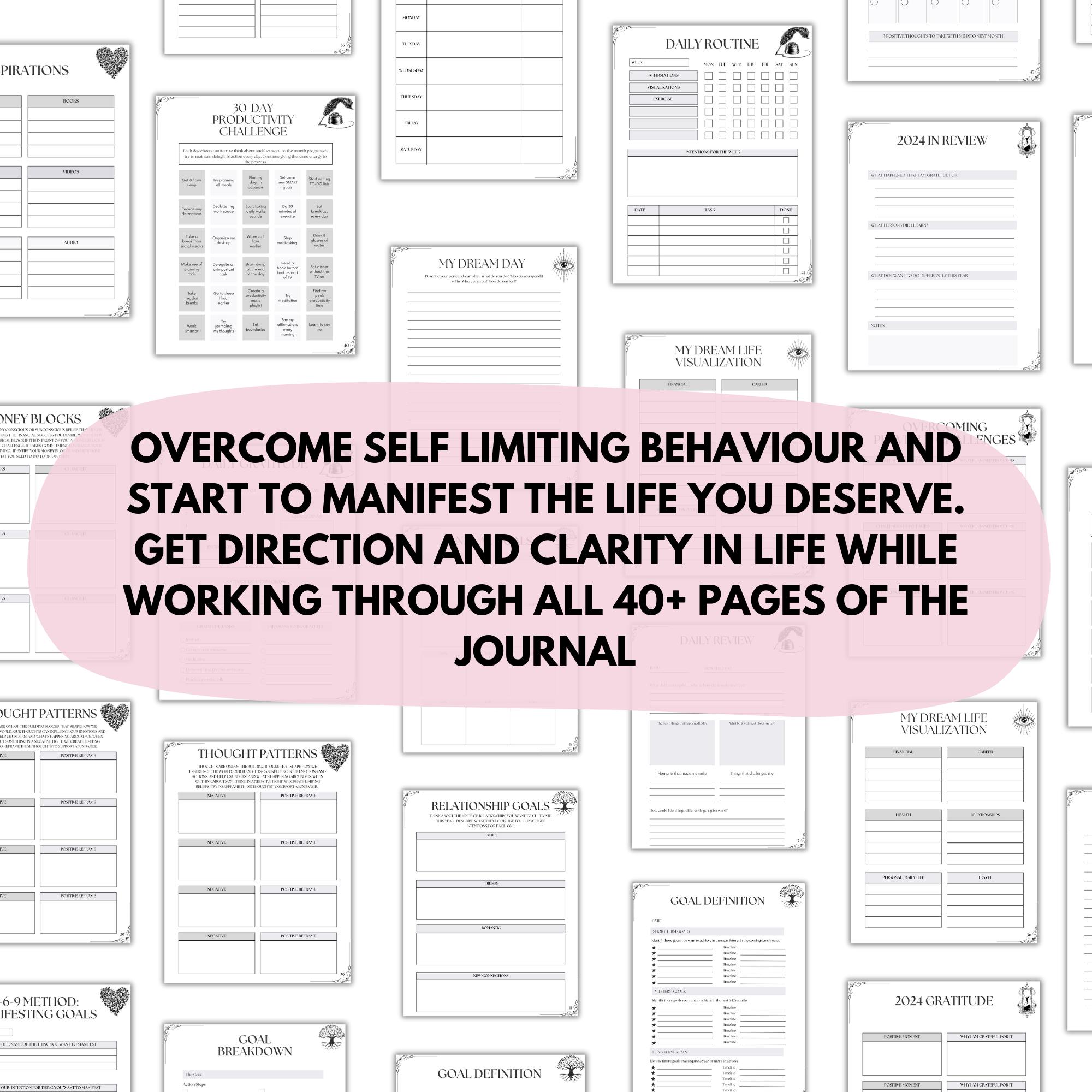 2025 Manifestation Journal Printable Goal Planner Moon and Stars ...