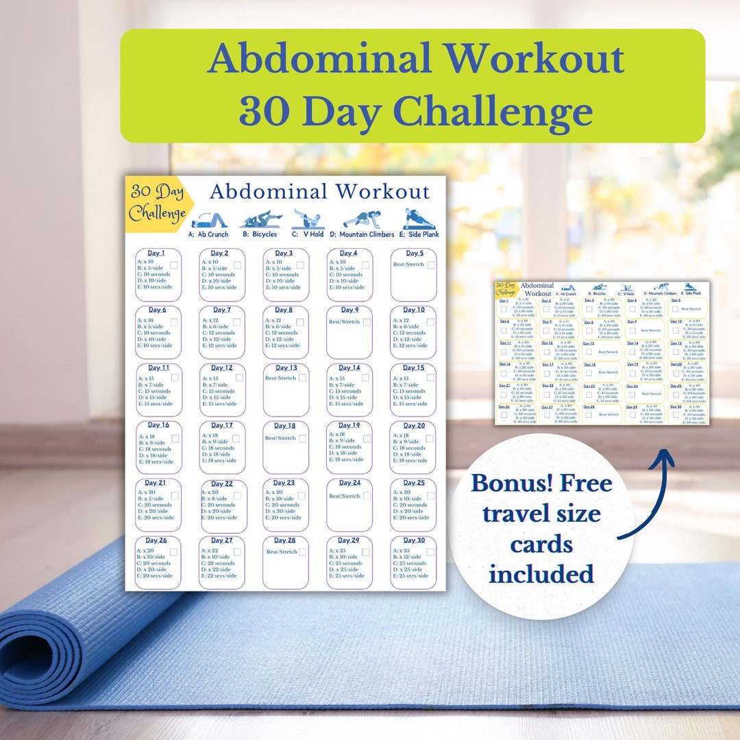 30 Days Challenge Flat Abs Fitness Guide, Digital Fitness Challenge ...