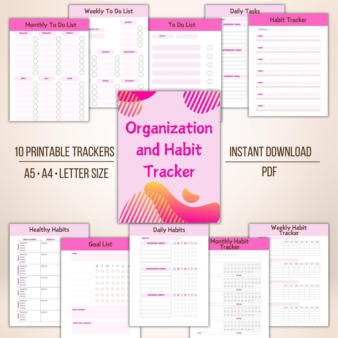 2025 Habit Tracker Printable Organization Tracker Digital, Goal Tracker ...