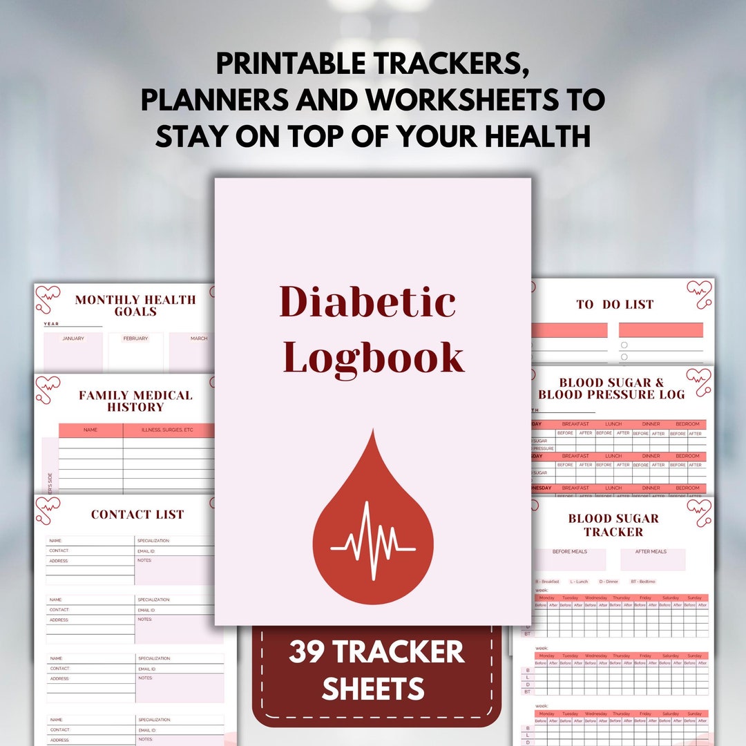 Medical Planner Printable, Diabetes Tracker Log, Medication Tracker ...