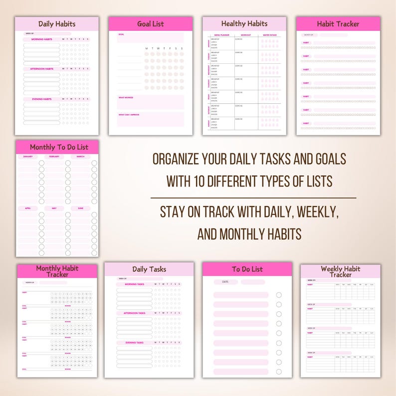 2025 Habit Tracker Printable Organization Tracker Digital, Goal Tracker ...