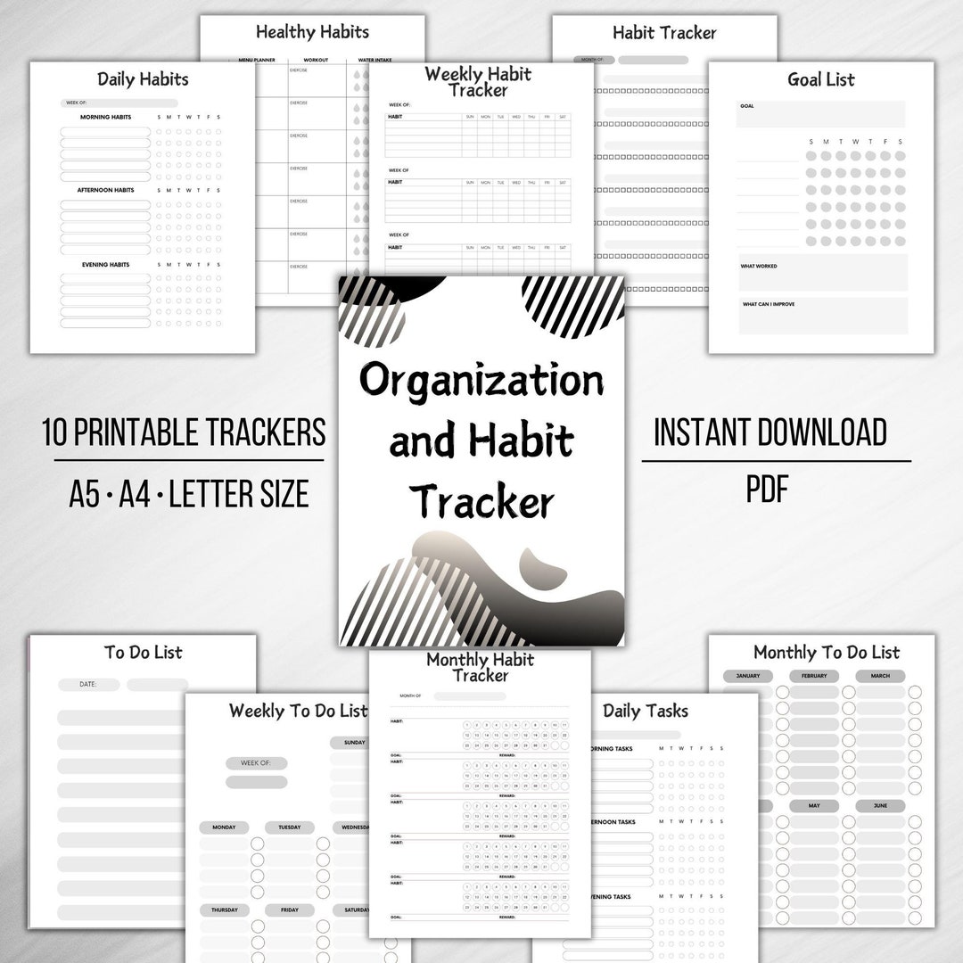 2025 Habit Tracker Printable Organization Tracker Digital, Goal Tracker ...
