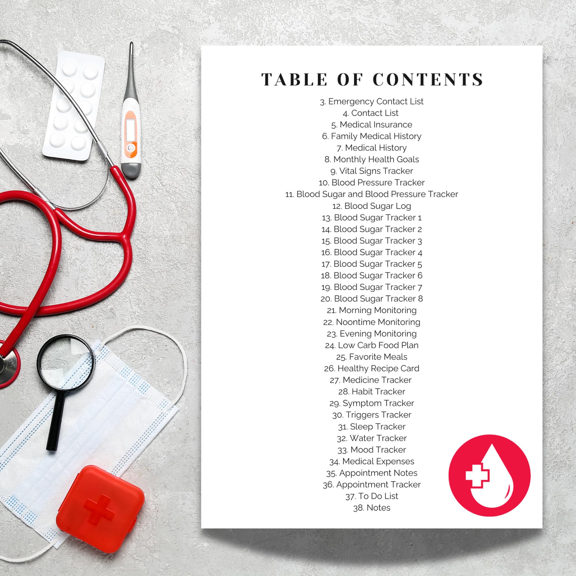 Medical Planner Printable, Diabetes Tracker Log, Medication Tracker ...