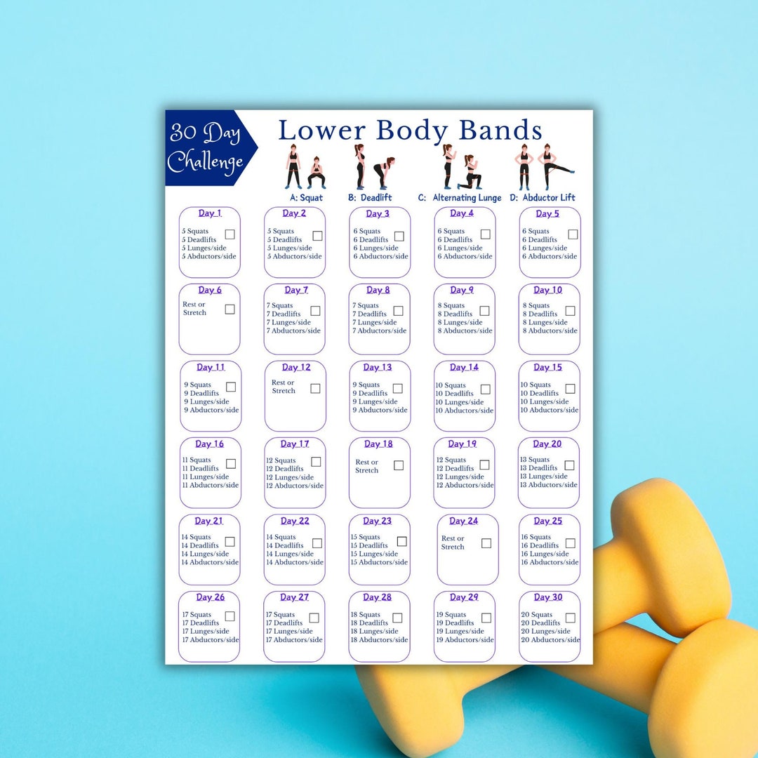 30 Day Challenge Lower Body Band Workout, Leg and Butt Fitness ...