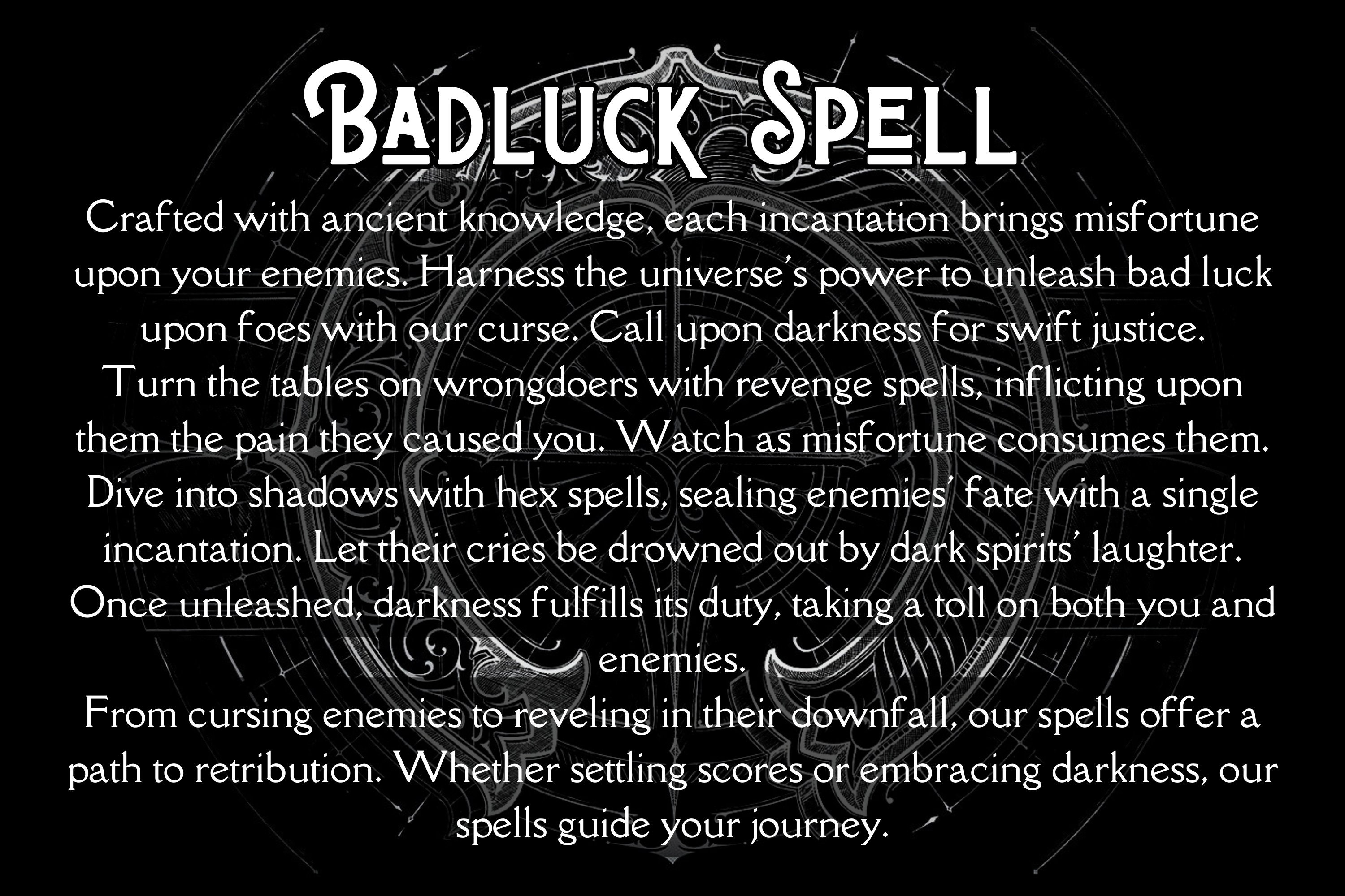 Badluck Spell, Destroy Your Enemy With Bad Luck Curse, Ultimate Revenge ...