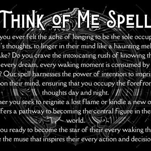 Think of Me Spell, Obsession Love Spell, Strong Mind Control Spell - Etsy