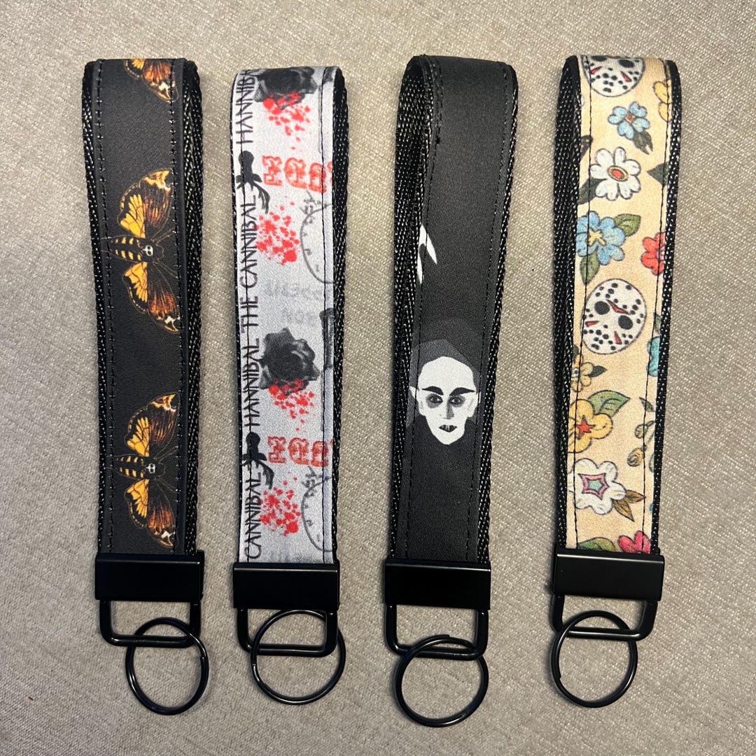 Spooky Character Wristlet Key Fob Lanyard | Horror Halloween Lover Gift ...
