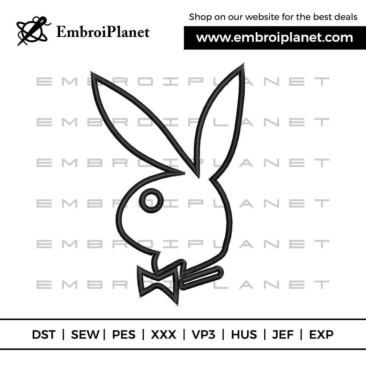 Playboy Bunny Logo Inspired Embroidery Design File Instant Download - Etsy