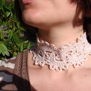 Organic Lace Collar. Pearly Pink. - Etsy