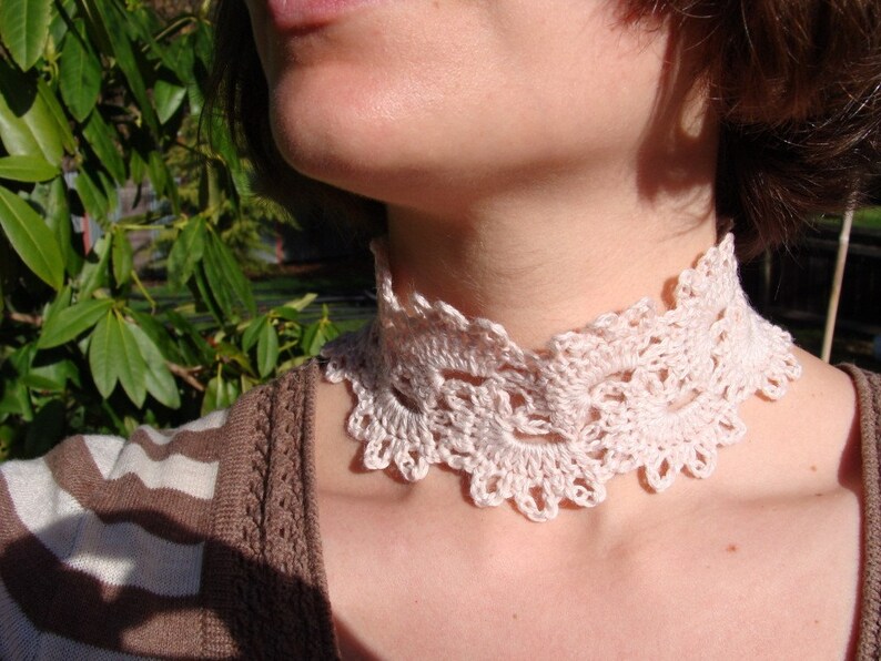 Organic Lace Collar. Pearly Pink. - Etsy