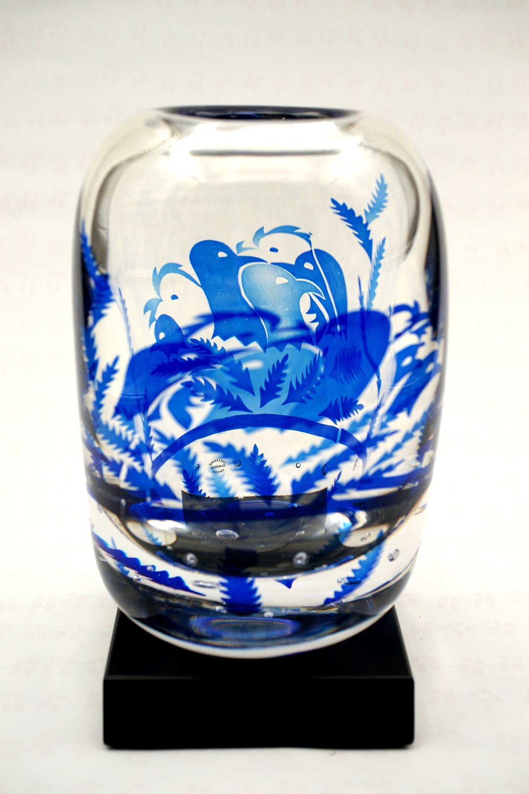 Unique Crystal Vase, Scandinavian Design, Orrefors, 1990. One of a Kind ...