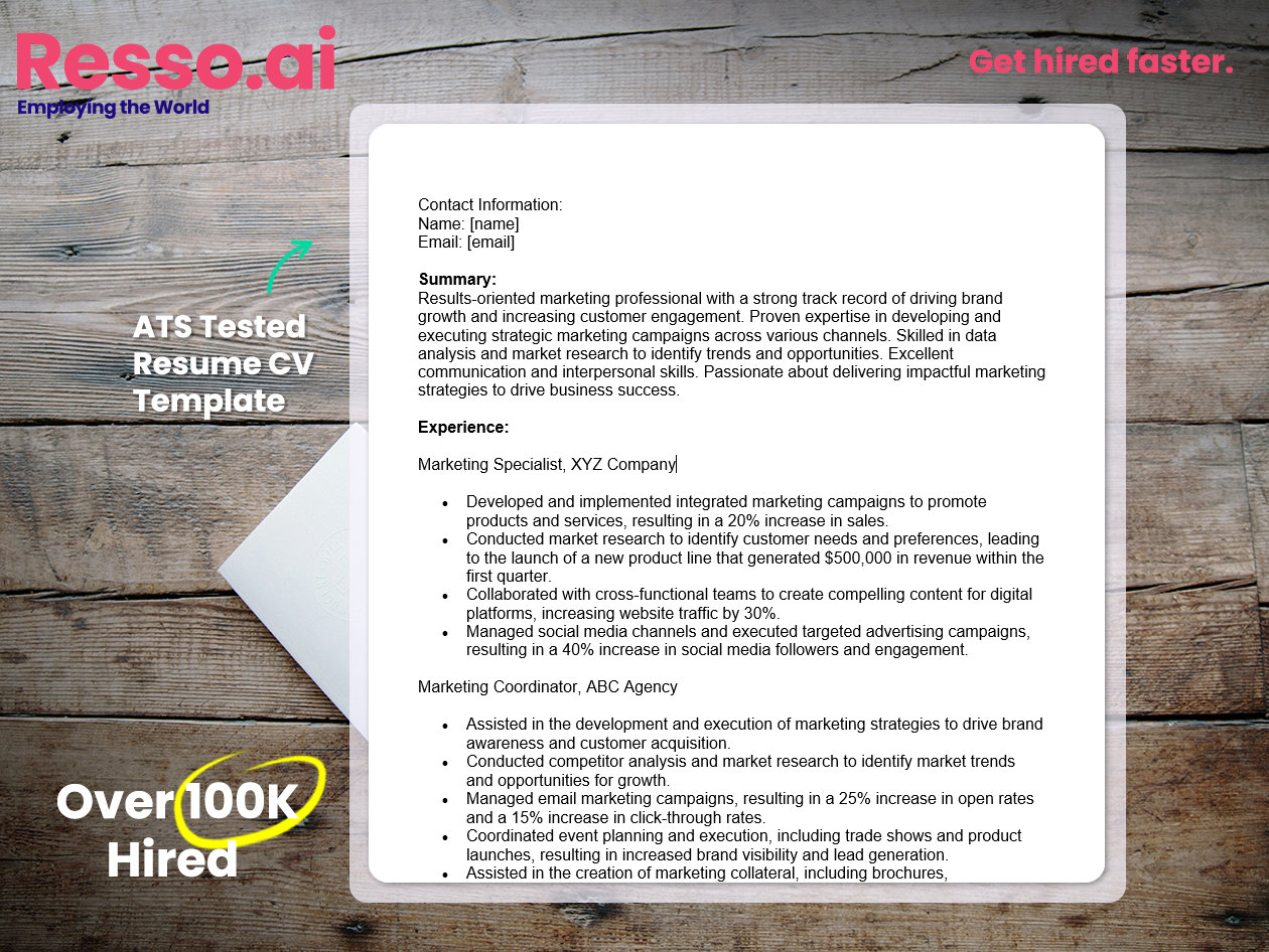 Resume CV Template ATS TESTED - Etsy