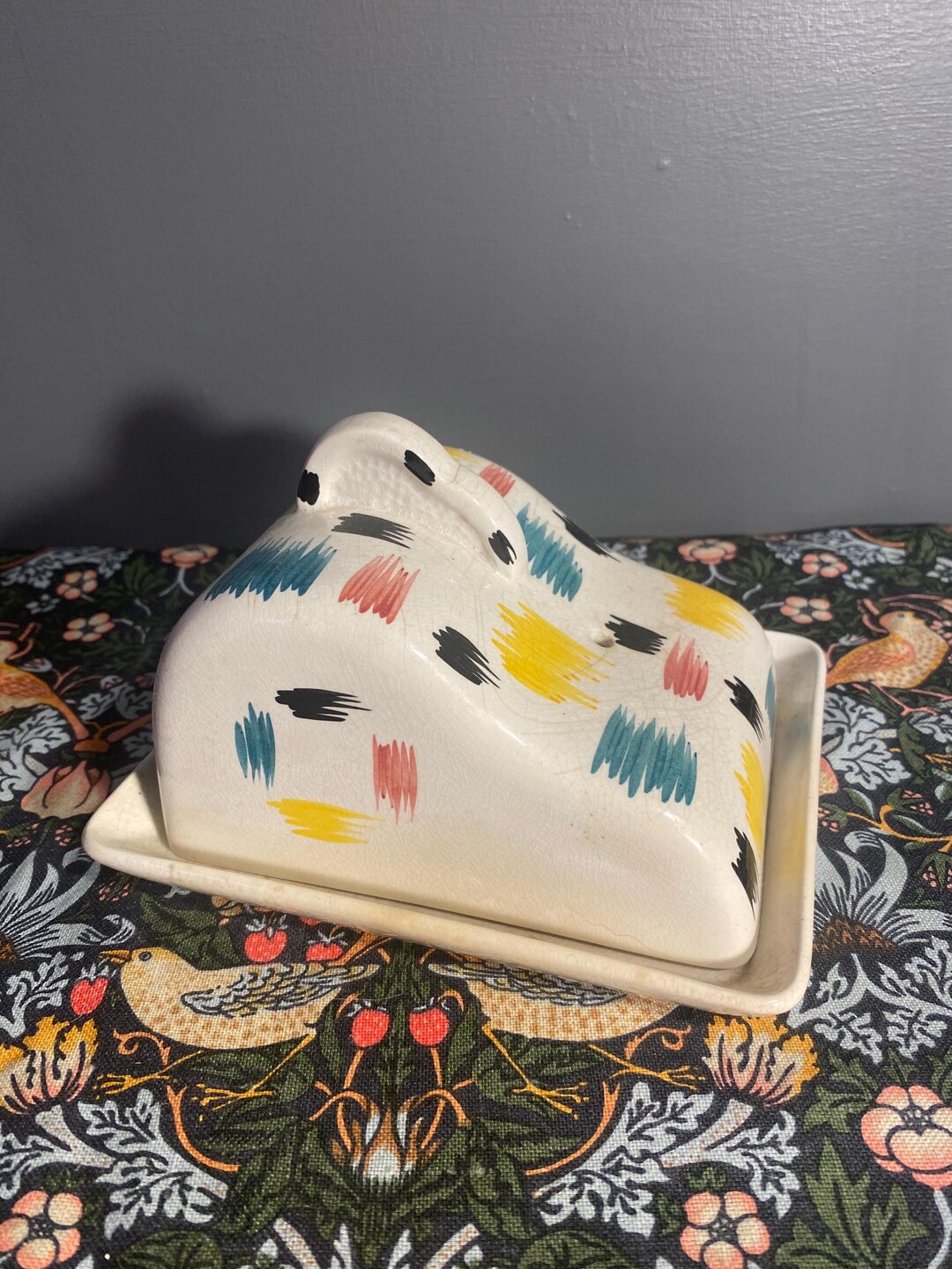 1930s Art Deco Pottery Cheese Butter Dish - Etsy