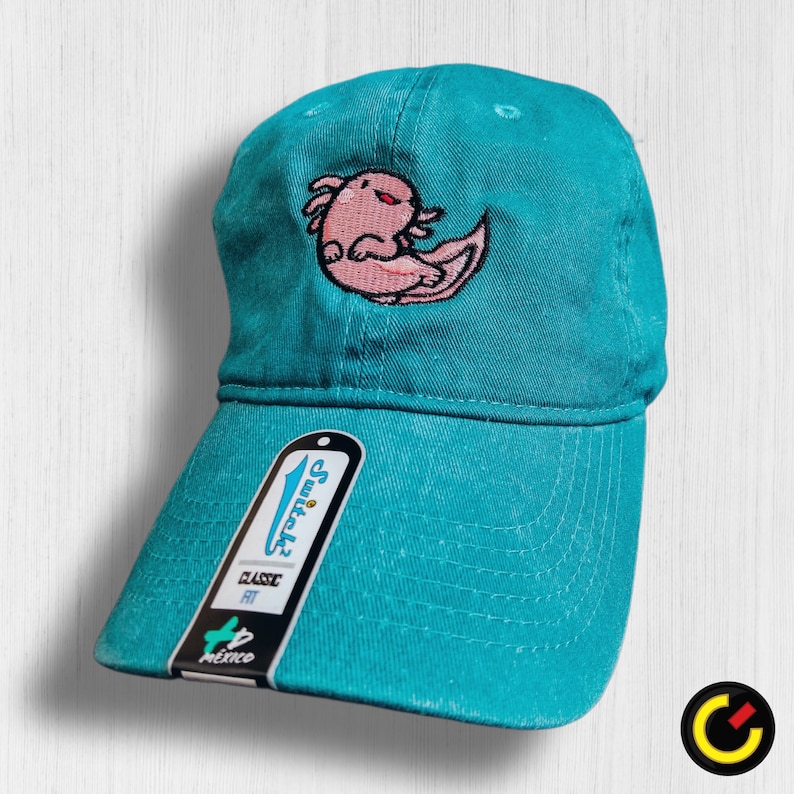 Gorra Axolotl México Ajolote Bordada Curva Dad Hat Turquesa - Etsy México