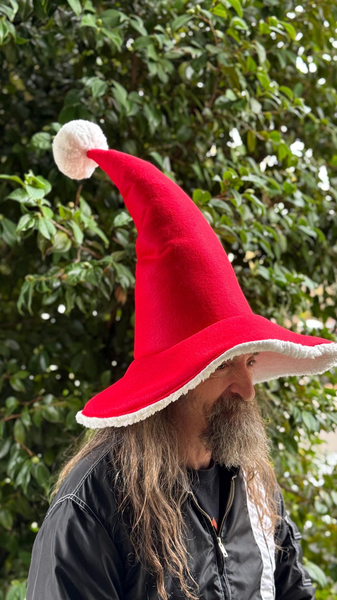 The Santa Wizard Hat, Cosplay, Crooked Mage Hat, Santa Hat - Etsy
