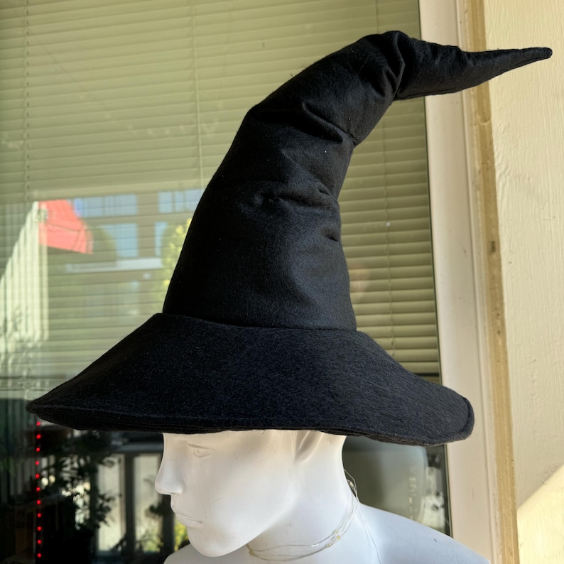 Black Wizard or Witch Hat, Cosplay, Crooked Mage Hat - Etsy