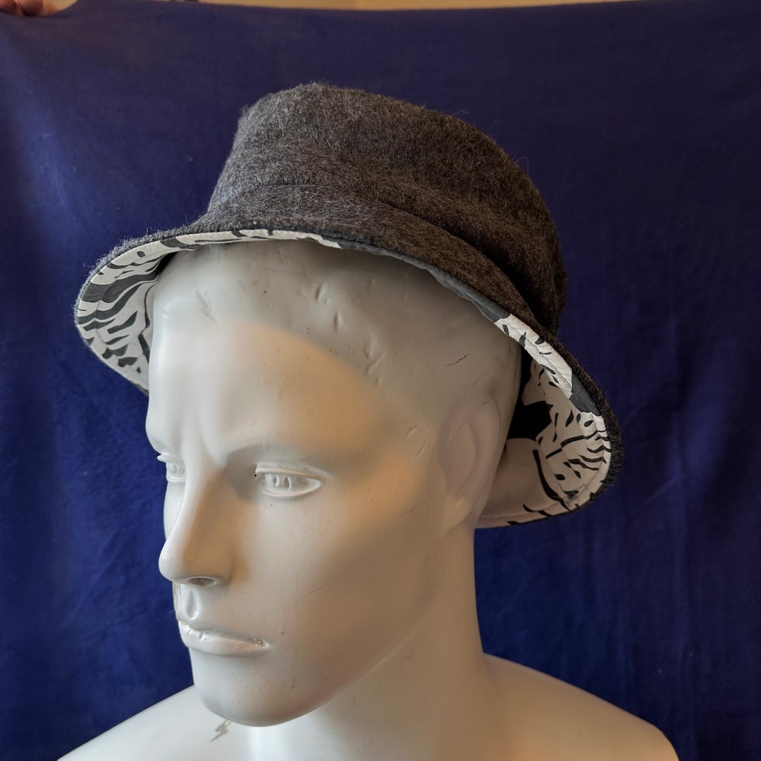 Mad Bucket Hat With Cool Cotton Pattern Inside, Wool Felt, Cosplay, Hat ...