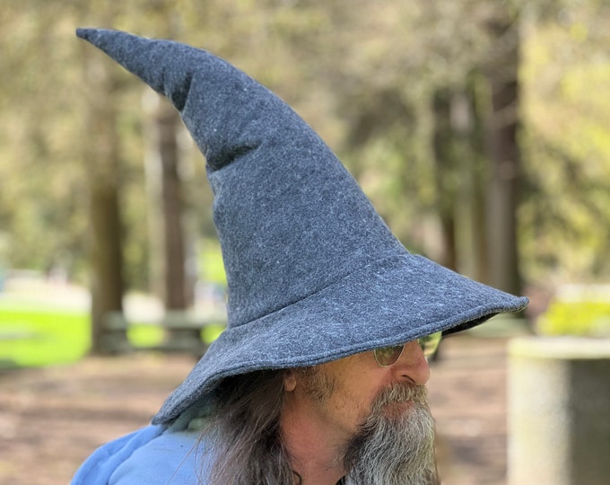 Grey "crooked Mage" Witch Hat / Wizard Hat / Pointy Hat / Mage ...