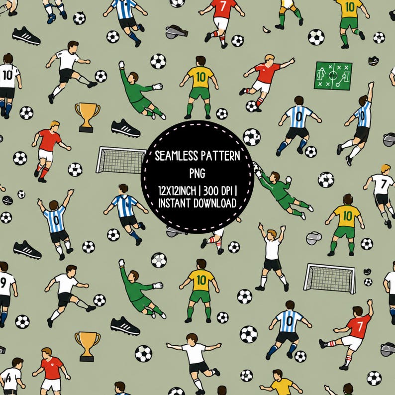 2 PNG Soccer Seamless Pattern PNG | Football Digital Paper | Sports ...