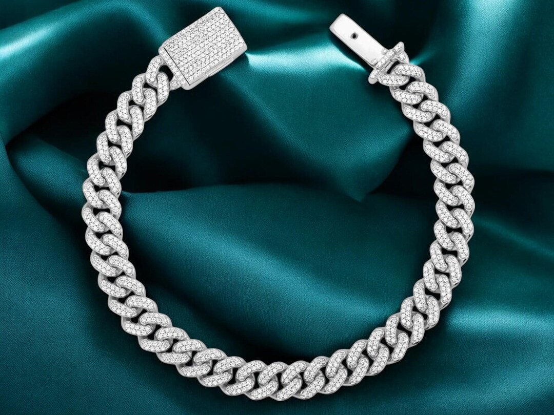 1.75 CT Gen Z Hip Hop Bling: Gift Him This Trendy 7" Diamond Bracelet ...