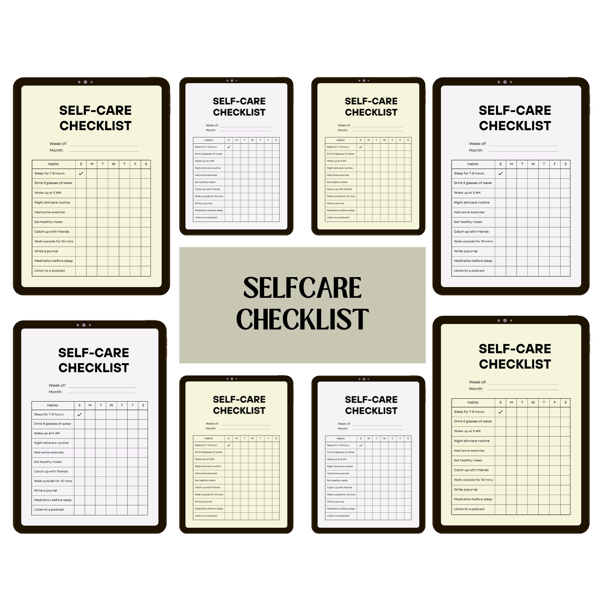 Self Care Planner Self Care Checklist Self Care Journal Checklist