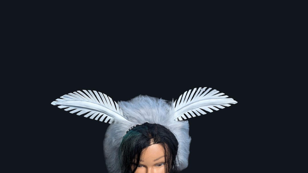 White and Silver Moth Headdress. Cute Moth Antenna. Black Moth Costume ...