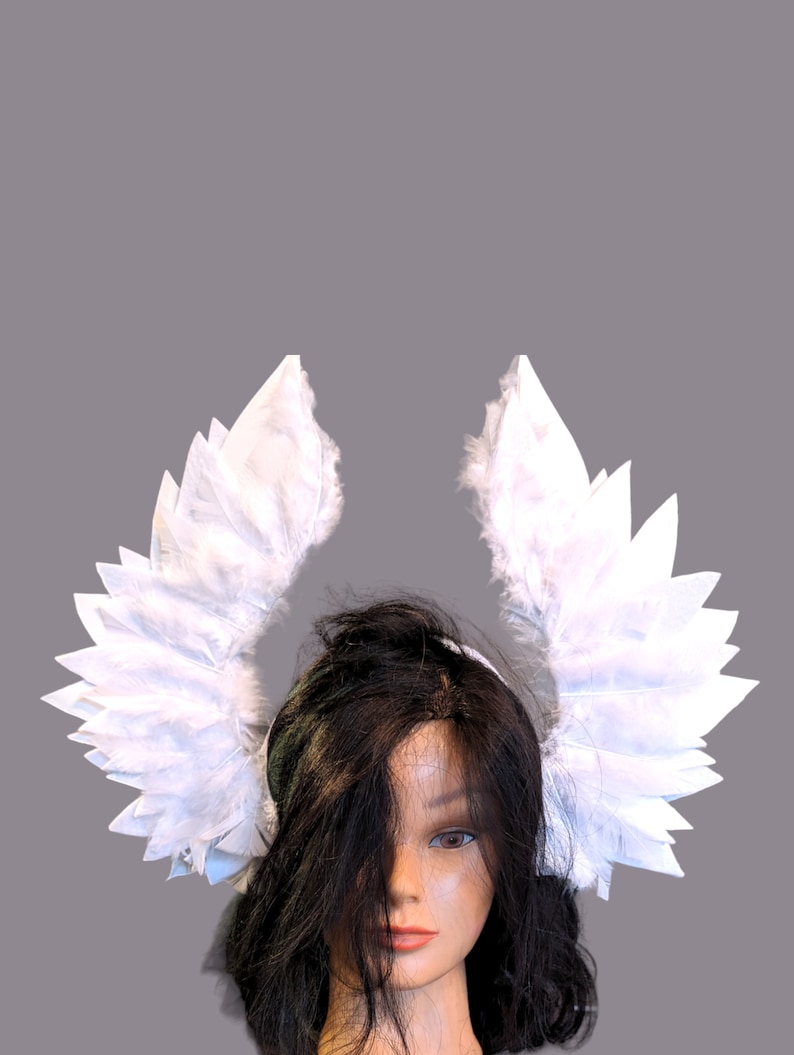 Angel Headdress Cute and Strong. Angel Costume. Cosplay. Hazbin Hotel. Angel Wings. Feather Hat ...