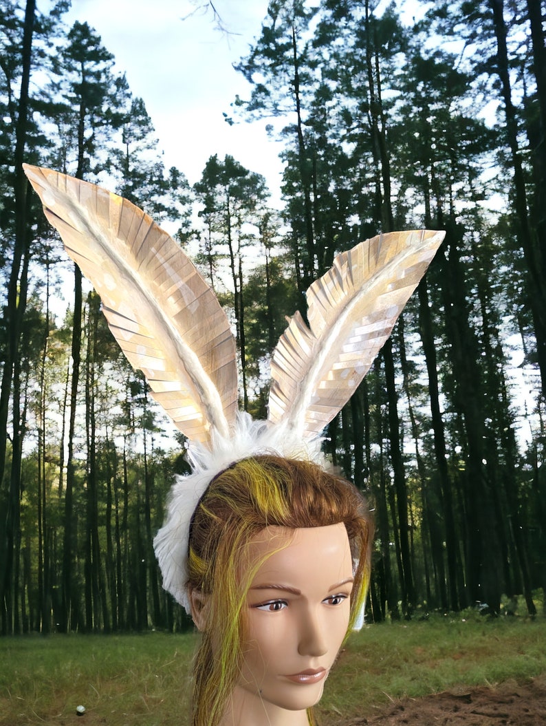 FUZZY Tan and Gold Moth/butterfly Headpiece. Adult/teen Costume. Hair ...