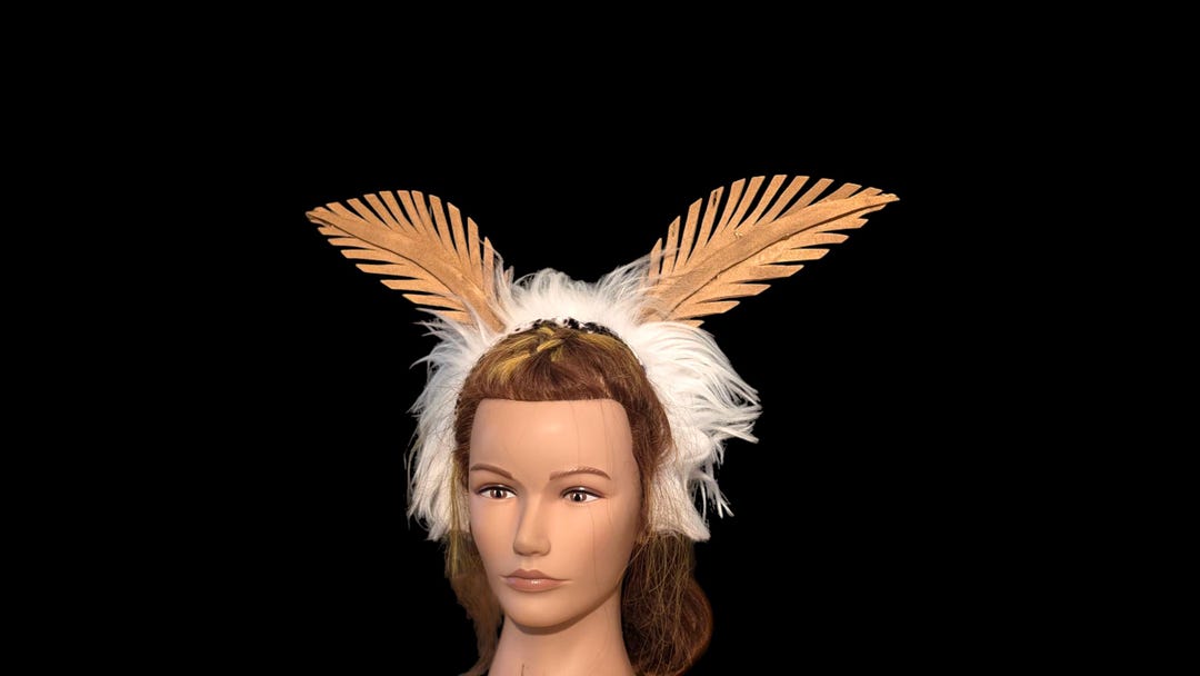 Golden Medium Moth Headdress. Hand Made. Luna Moth Costume. Brown Moth ...