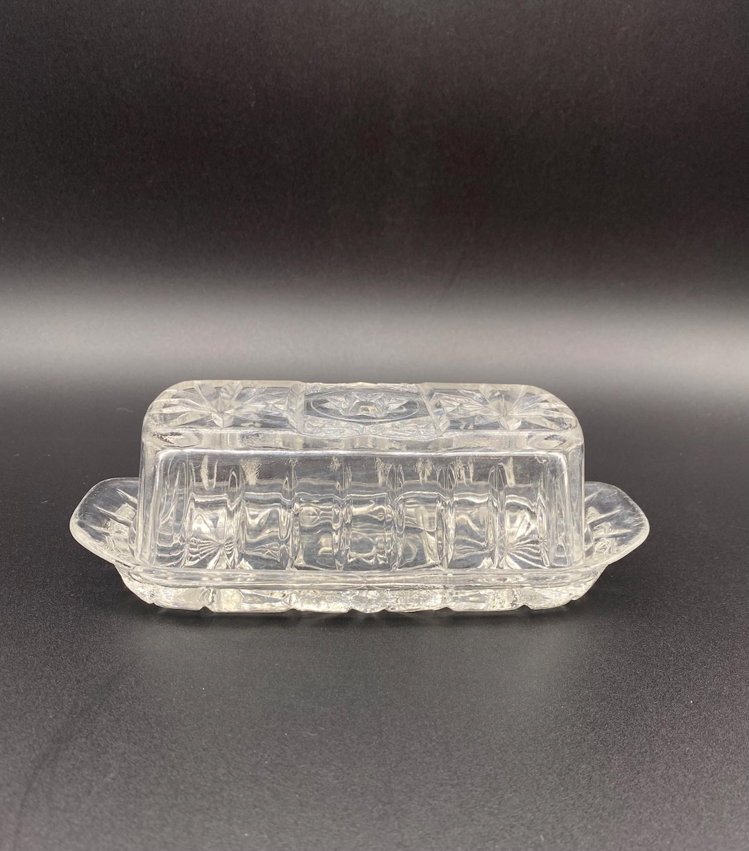 Anchor Hocking | Covered Butter Dish | Star of David Pattern | Early ...