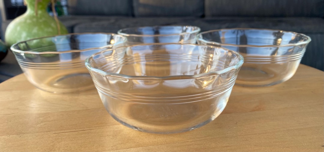 PYREX Vintage Clear Glass Custard Cups Set of 4, 10oz #464 FREE ...