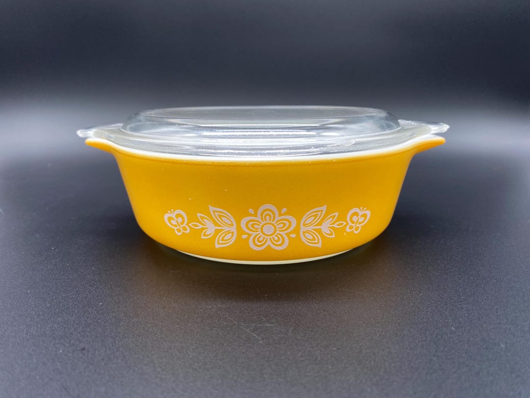 PYREX Butterfly Gold | Round Casserole | 471 | 470-C Lid | FREE ...