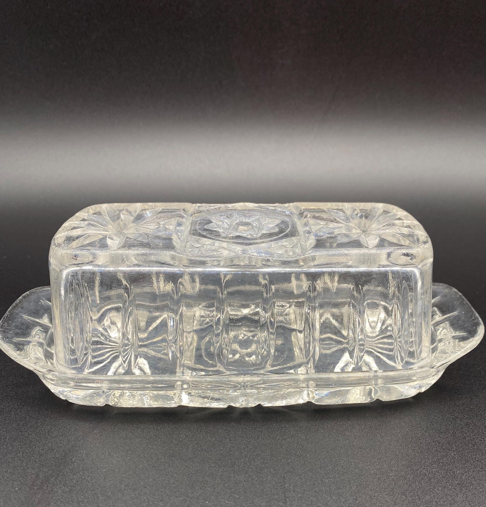 Anchor Hocking | Covered Butter Dish | Star of David Pattern | Early ...
