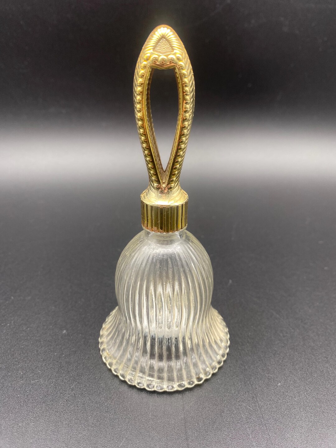 Vintage AVON Perfume Bottle | UNFORGETTABLE | Crystal Bell With Gold ...