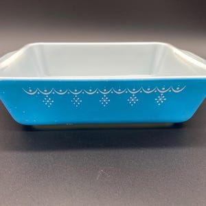 PYREX Blue Snowflake GARLAND Pattern Refrigerator Dish 1 1/2 Qt ...