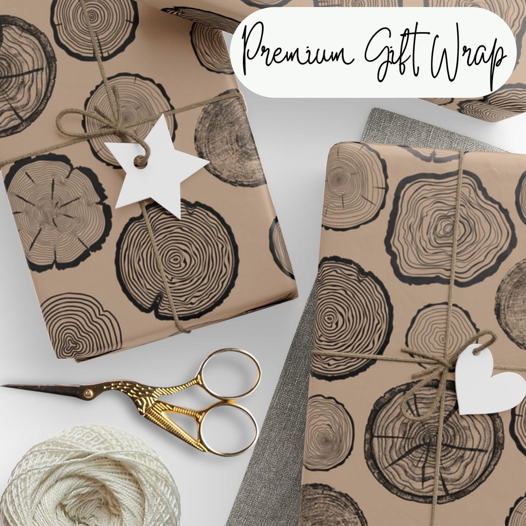 Tree Ring Print Wrapping Paper, Premium Gift Wrap, Unique Nature-themed ...